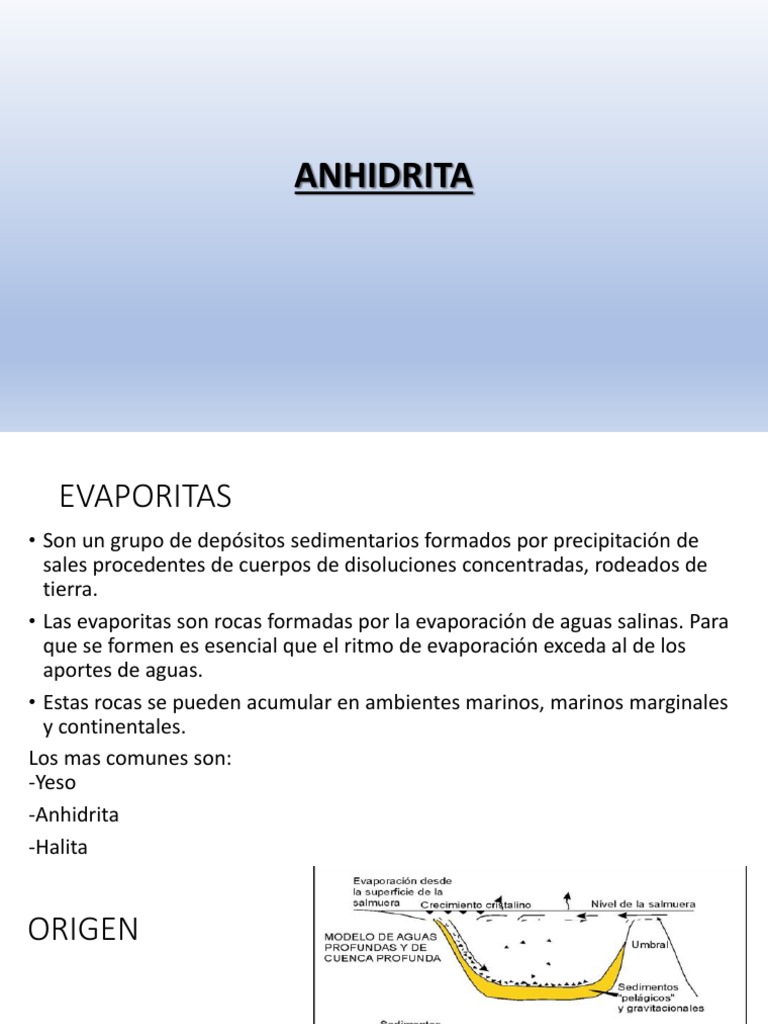 ANHIDRITA | PDF | Sustancias químicas | Materiales