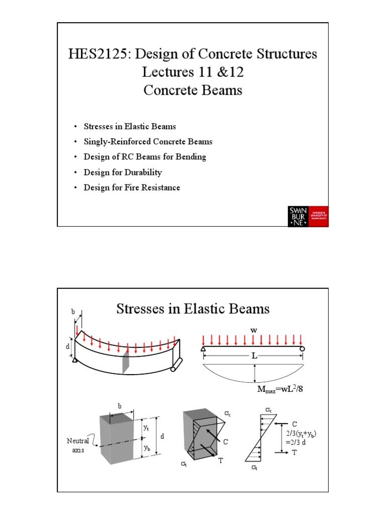 Hes2125 Lec11and12 Pdf Bending Beam Structure 3245