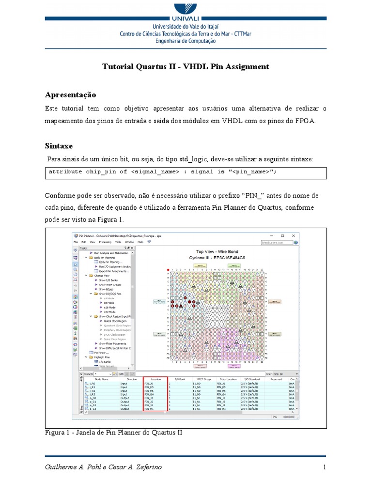 Tutorial Quartus II - VHDL Pin Assignment | PDF | Vhdl | Electronic Design