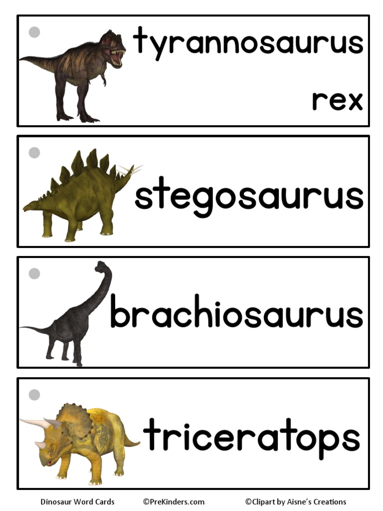 Dinosaur Word Cards | PDF