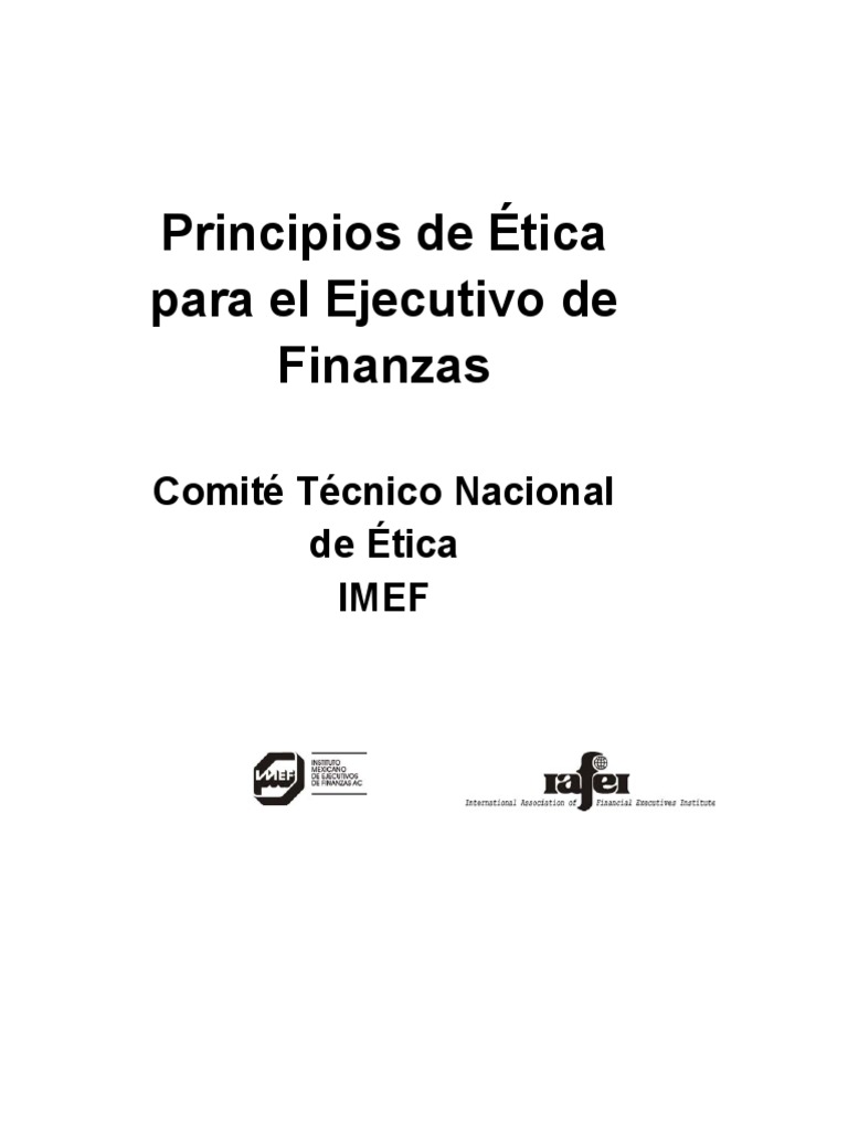 Principios Etica Finanzas | PDF | Moralidad | Toma de decisiones