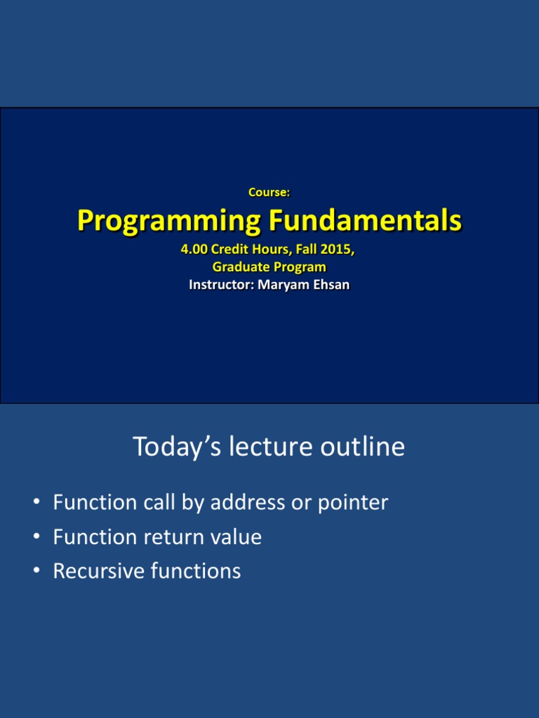 Lecture 13 Pdf Parameter Computer Programming Subroutine