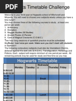 Hogwarts Class Schedule Overview | PDF | Harry Potter