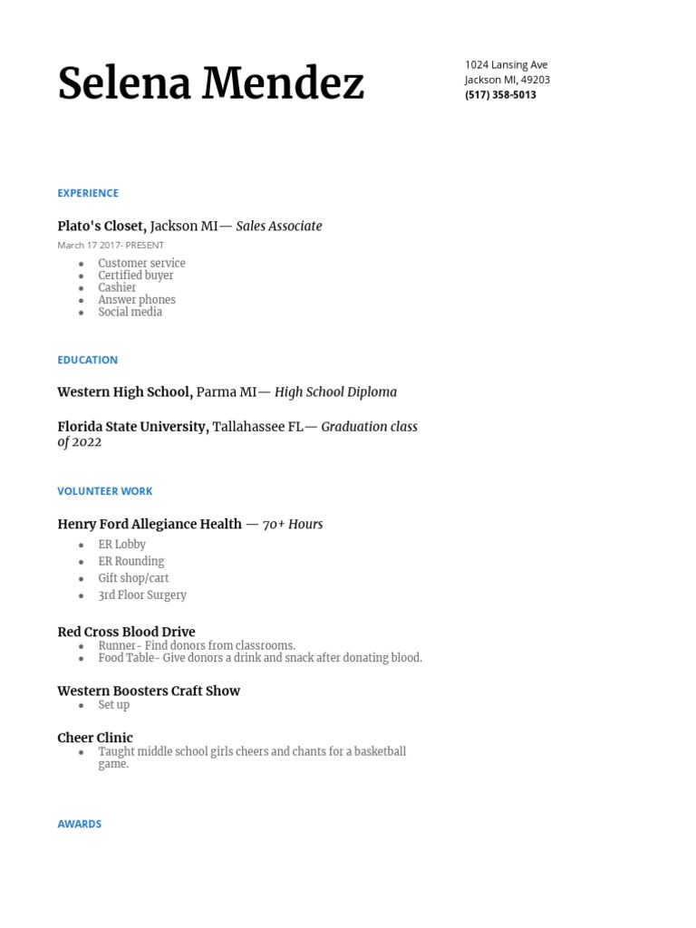 Selena Mendez: Experience | PDF
