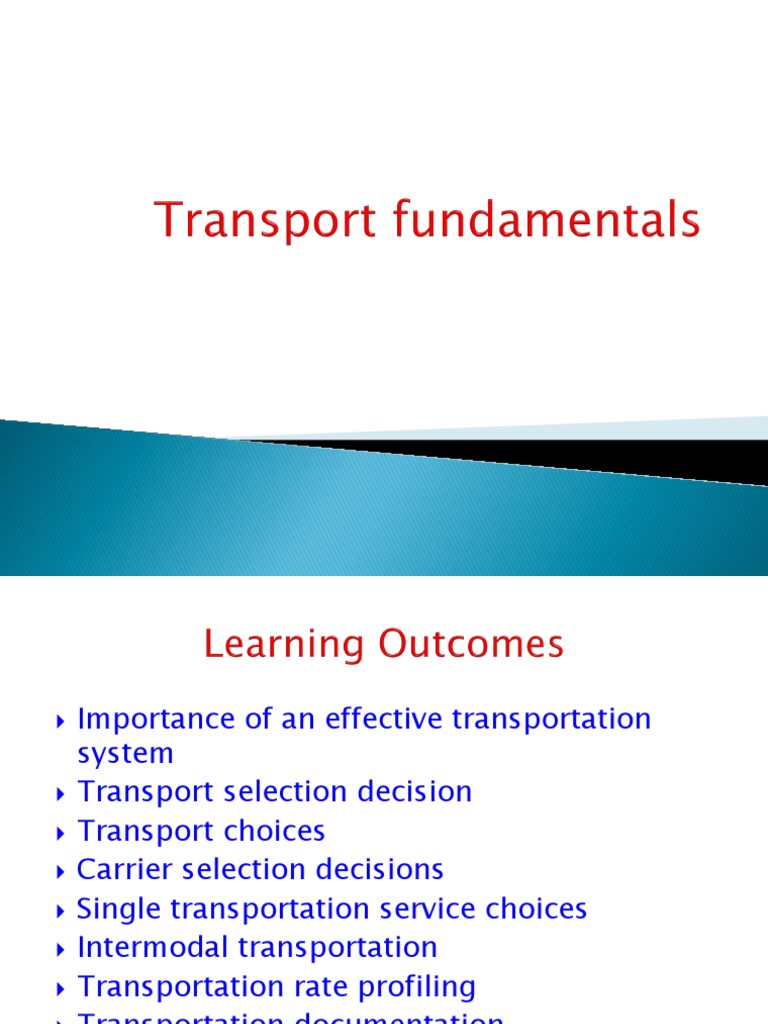 Transport Fundamentals | PDF | Cargo | Intermodal Freight Transport