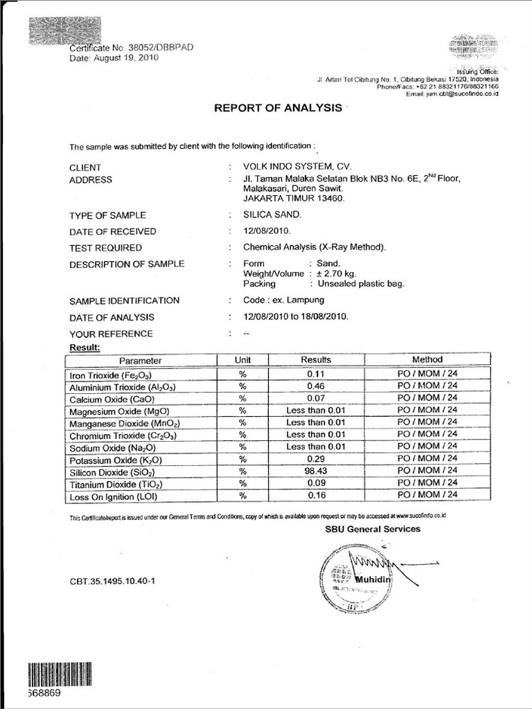 CoA Silica 98 PDF | PDF