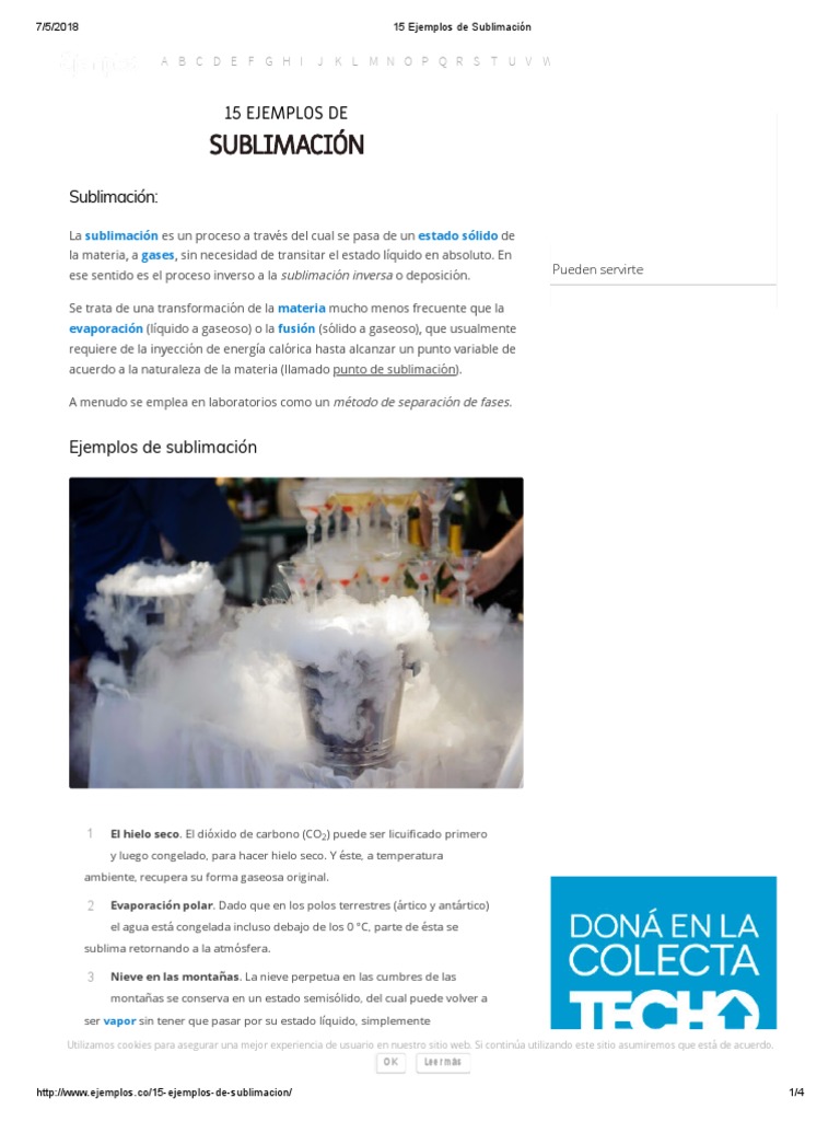 Que Es Sublimacion Ejemplos TODO Sobre La 🔥 SUBLIMACIÓN En