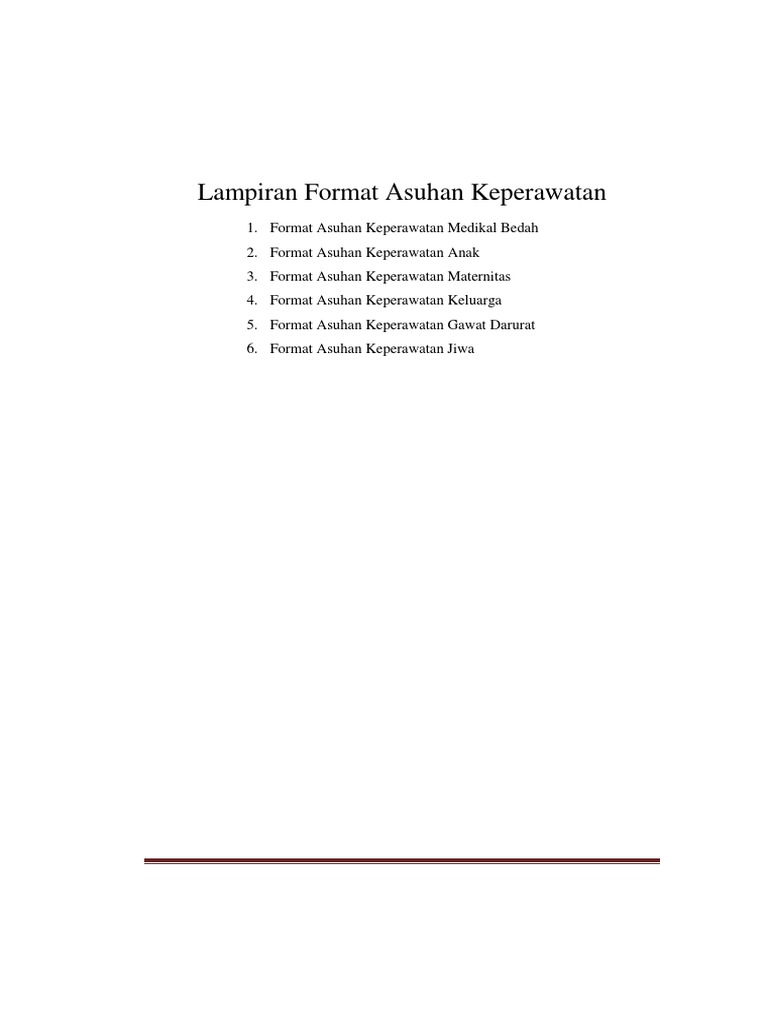 Lampiran Format Askep Kti | PDF