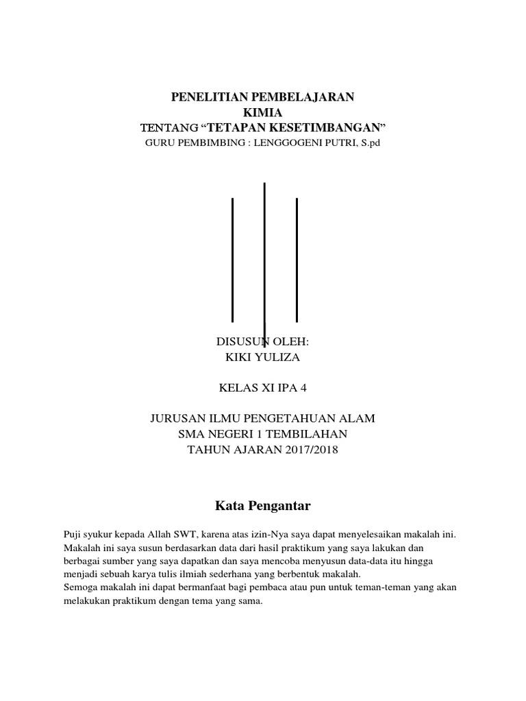 Tetapan Kesetimbangan | PDF