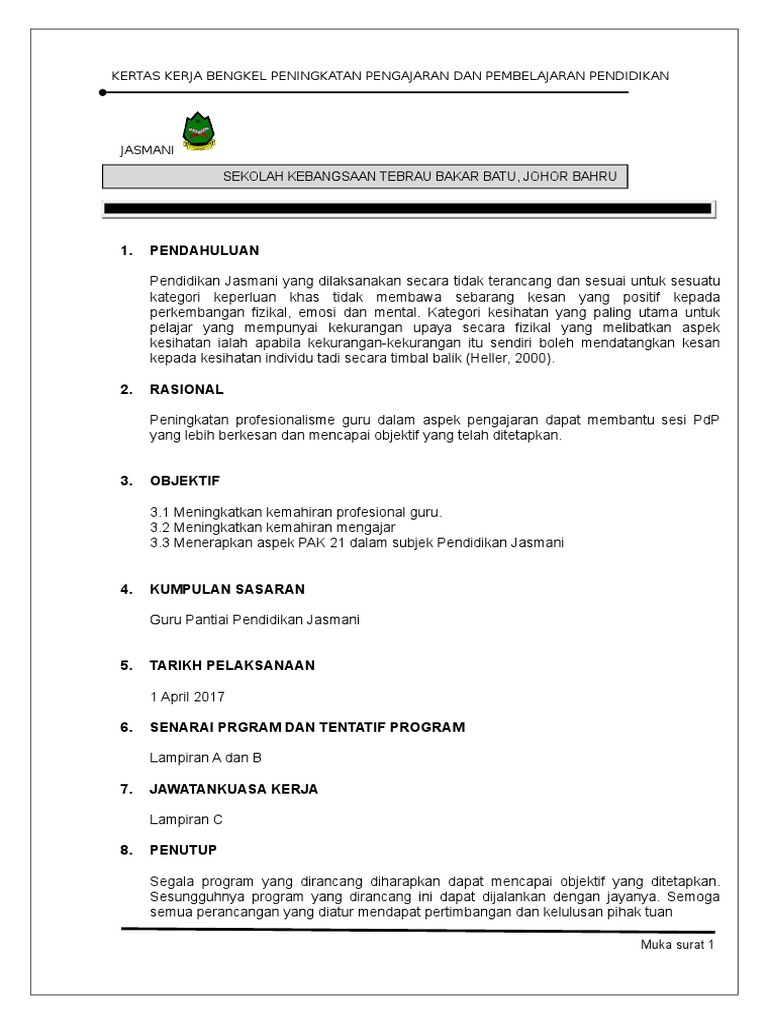 Contoh Kertas Kerja Kursus Profesionalisme Guru - JayvonfinEstrada