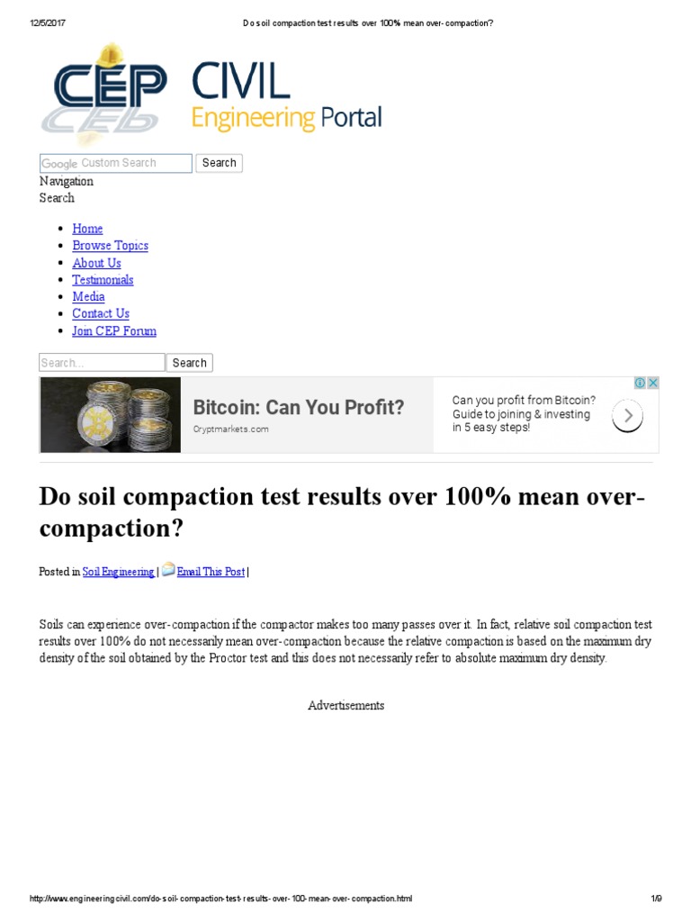 Do Soil Compaction Test Results Over 100% Mean Over-Compaction | PDF ...