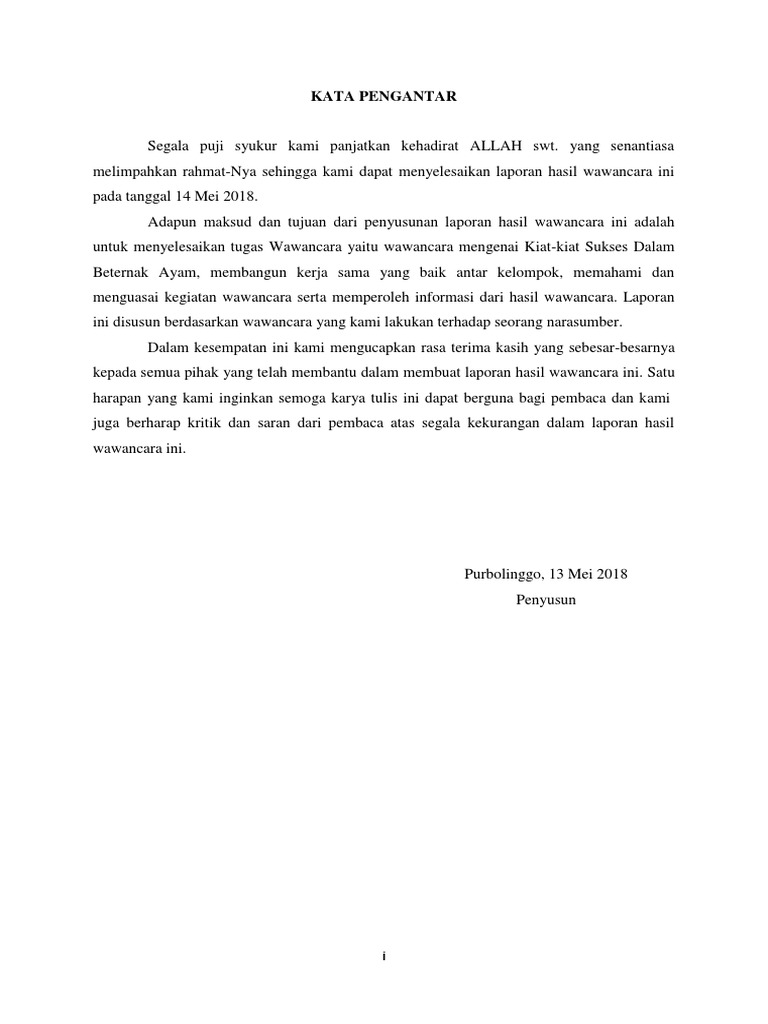 LAPORAN HASIL WAWANCARA