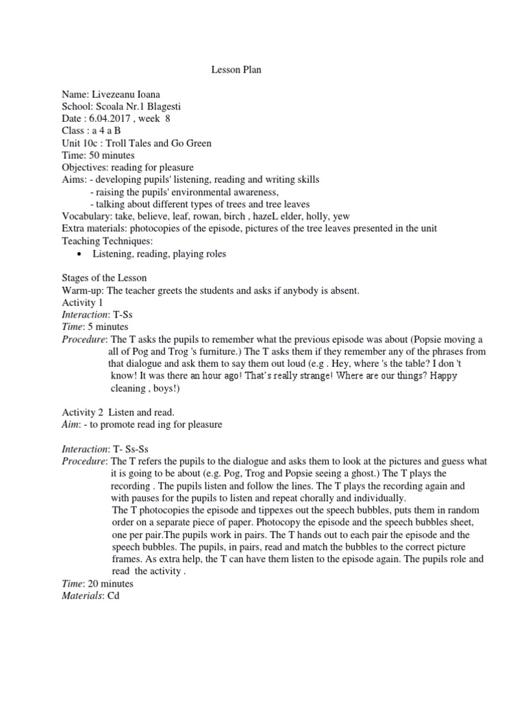 Lesson Plan 4b | PDF | Cognition