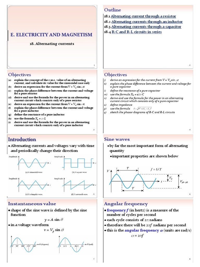 Chapter18 Alternating Currents | PDF | Root Mean Square | Inductor