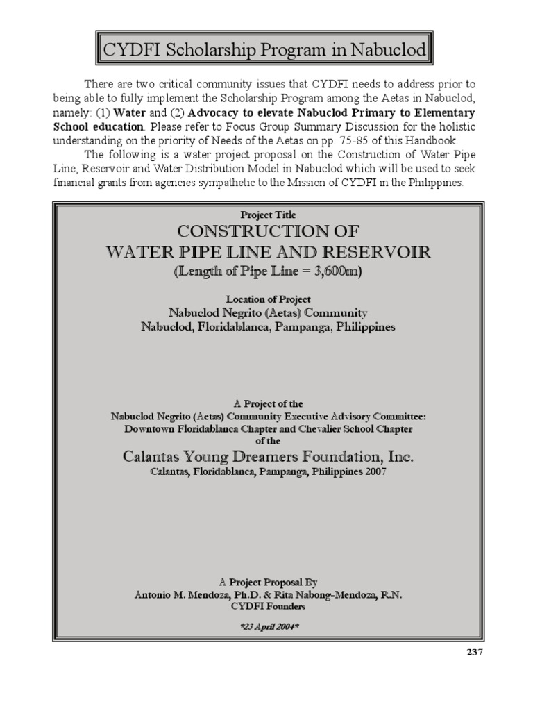 Water Supply Project Proposal for Nabuclod | PDF | Tap (Valve) | Sanitation