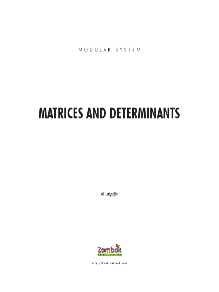 Matrices and Determinants | PDF | Determinant | Matrix (Mathematics)