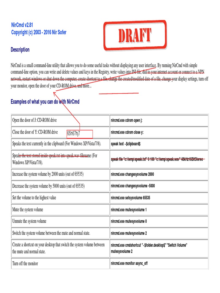 NirCmd - Freeware Command-Line Tool For Windows | Download Free PDF ...