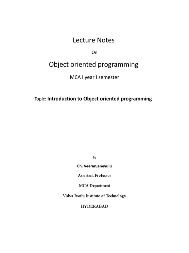 Object Oriented Programme Pdf Message Passing Object Computer Science