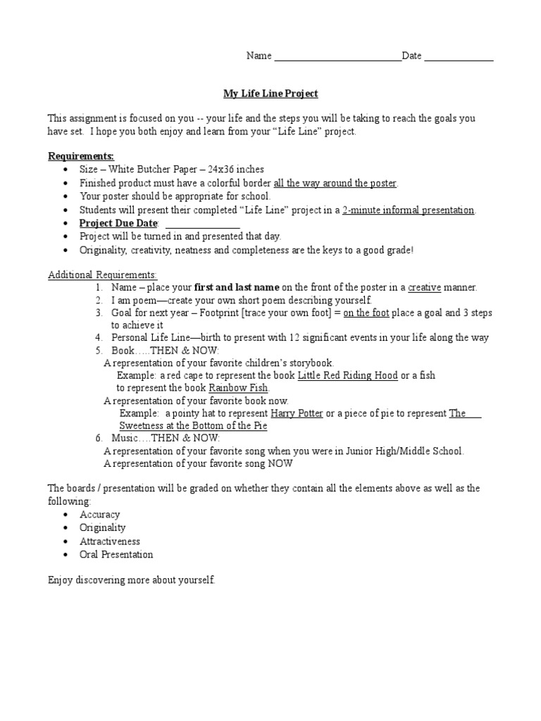 Lifeline Project | PDF