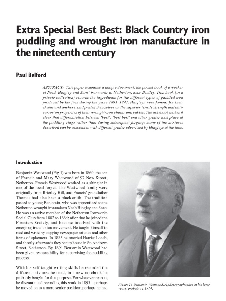 Black Country Iron Puddling and Wrought Iron Manufacture | PDF ...