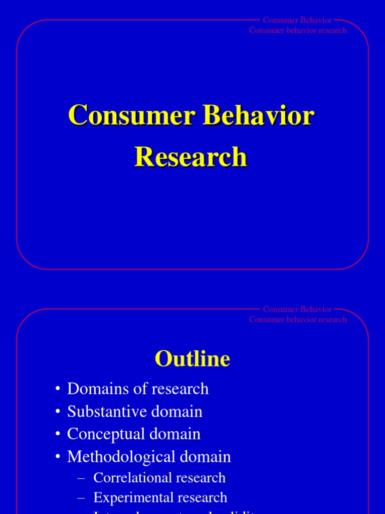 Consumer Behavior Consumer Behavior Research | PDF | Validity ...