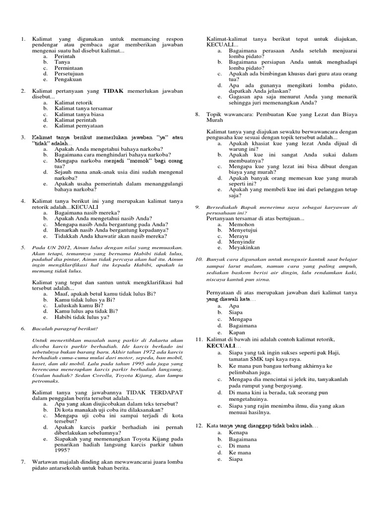 Soal UH 2 SMK 14-15 | PDF