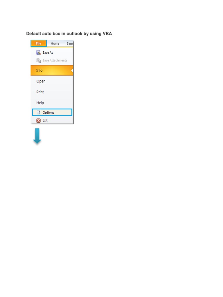 Default Auto BCC in Outlook by Using VBA | PDF | Visual Basic For ...