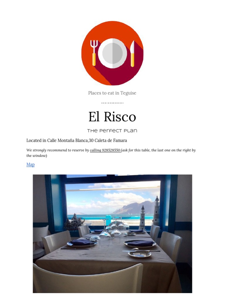 Restaurante El Risco in Famara | PDF | Western Cuisine | Regional & Ethnic Food
