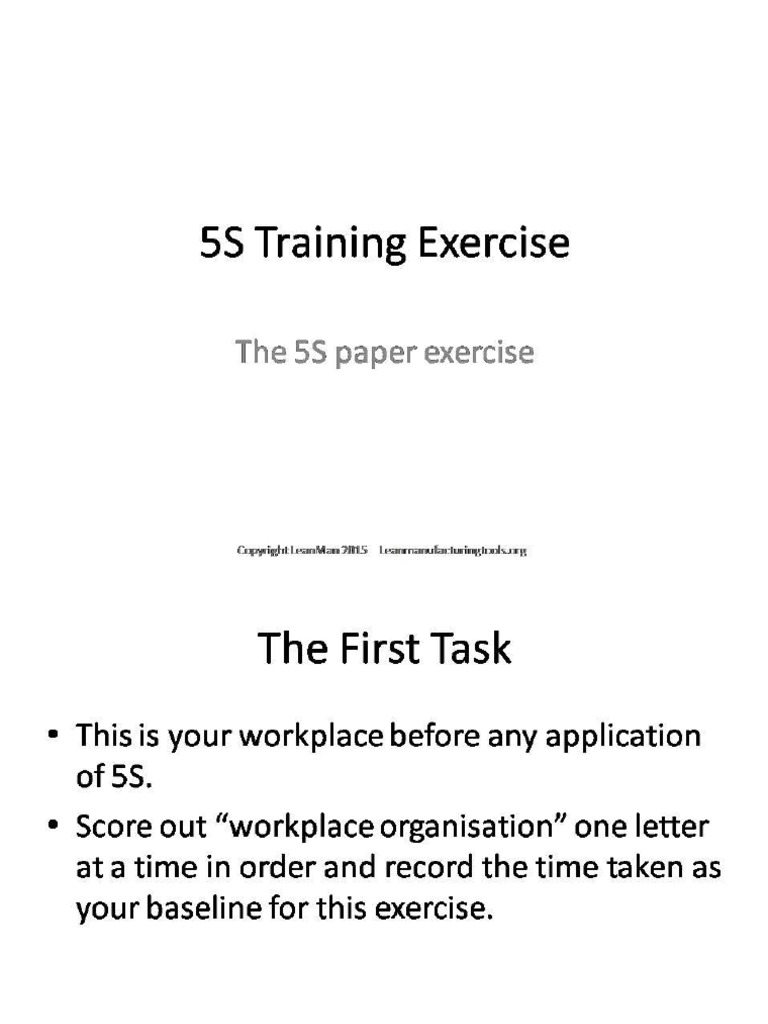 For Editable or Customized Versions of This 5S Training Exercise ...