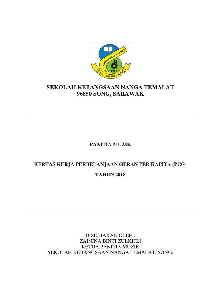 Kertas Kerja PCG Panitia Muzik 2018 | PDF