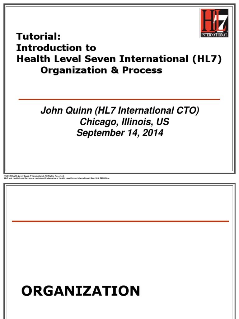 Tutorial: Introduction To Health Level Seven International (HL7 ...