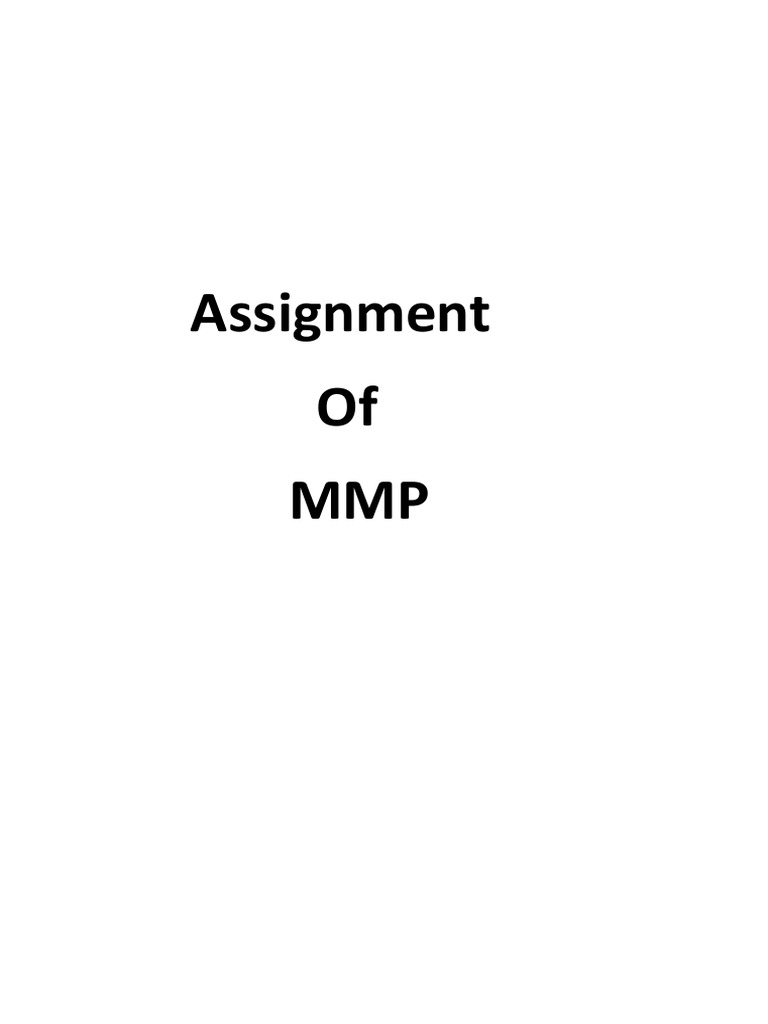 Assignment of MMP | PDF | Materials | Chemistry