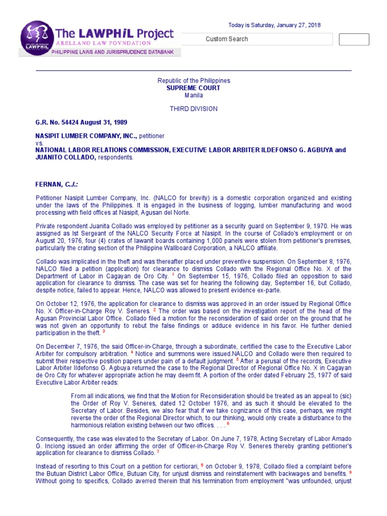 Nasipit Lumber Co. Vs NLRC | PDF | Res Judicata | Lawsuit