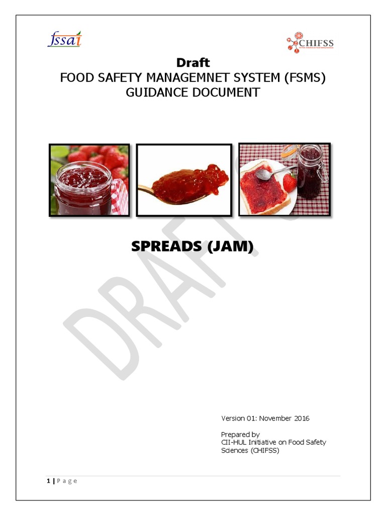 FSMS Guidance Documents - JAM - Draft V6 | PDF | Fruit Preserves ...
