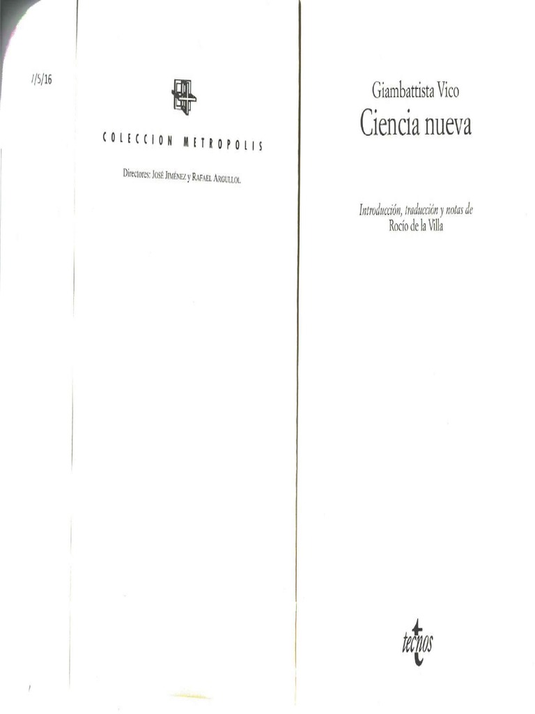 G.B. Vico, Ciencia Nueva - Compressed PDF | PDF