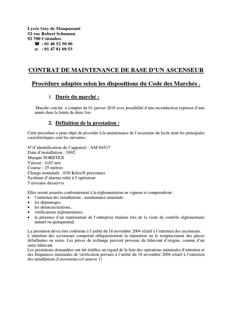 Maintenance Ascenseur | PDF | Ascenseur | Sécurité