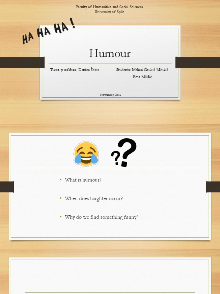 Humour: Faculty of Humanities and Social Sciences University of Split ...