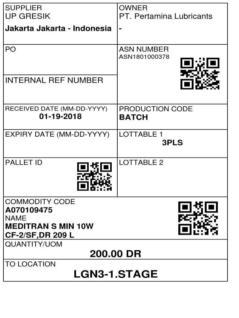 Inbound Label Revis I New | PDF