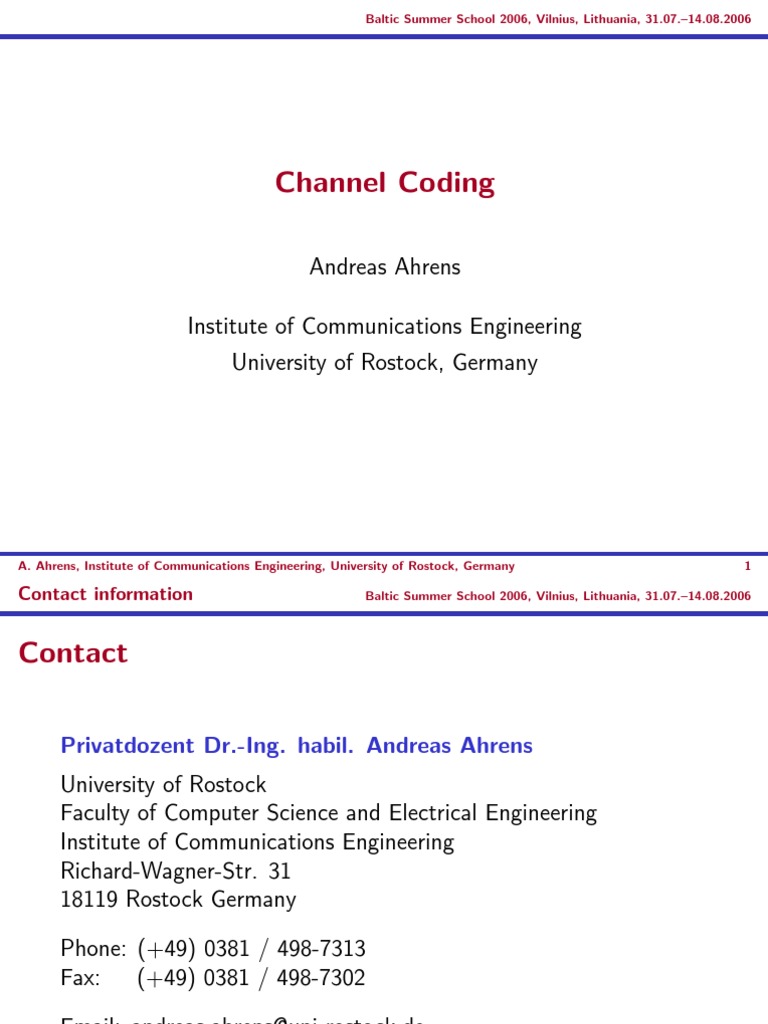 Ahrens CC 06 | Download Free PDF | Forward Error Correction | Sampling (Signal Processing)