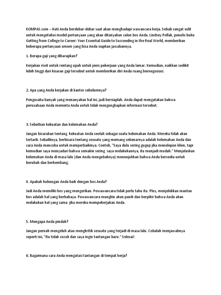 Contoh Interview | PDF