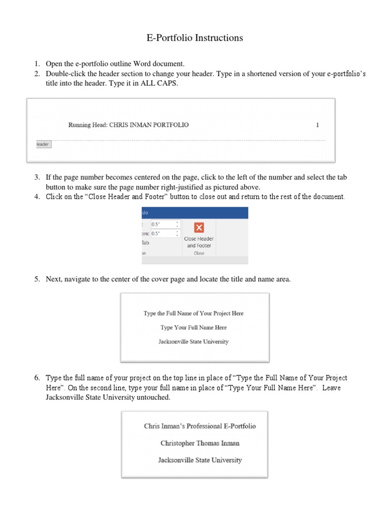 DNP Competency Eportfolio Instructions | PDF | Hyperlink | Microsoft Power Point
