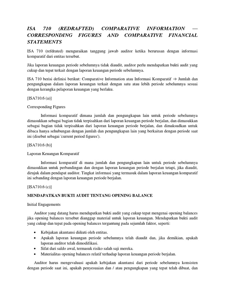 Bab 13 ISA 710 | PDF