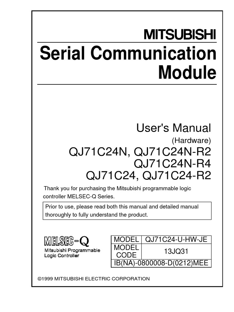 Serial Communication: User's Manual QJ71C24N, QJ71C24N-R2 QJ71C24N-R4 ...