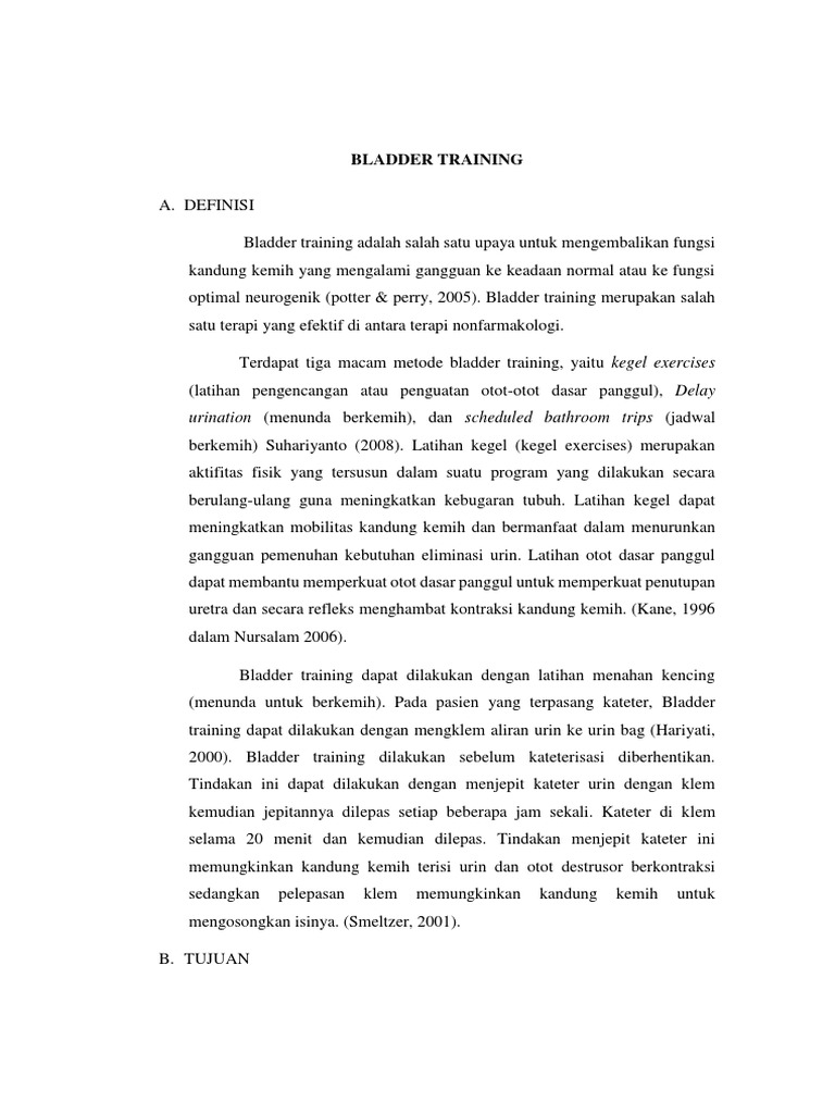 Bladder Training Techniques Guide | PDF