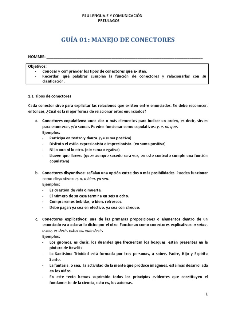 Manejo de Conectores | PDF | Estilo (ficción) | Mecánica del lenguaje