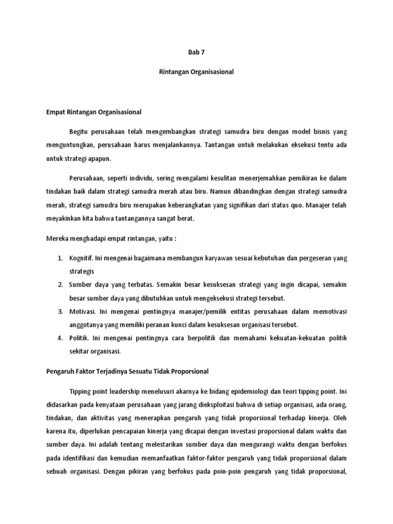 Strategi Mengatasi Rintangan Organisasi | PDF