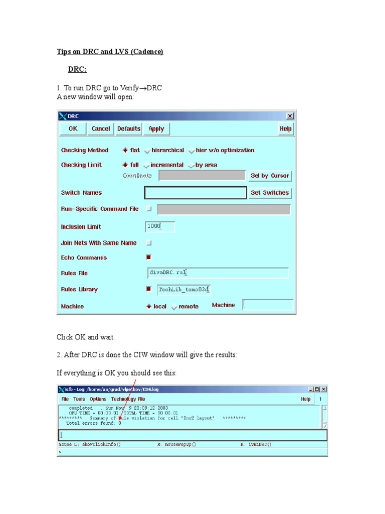 Tips DRC LVS Cadence | PDF