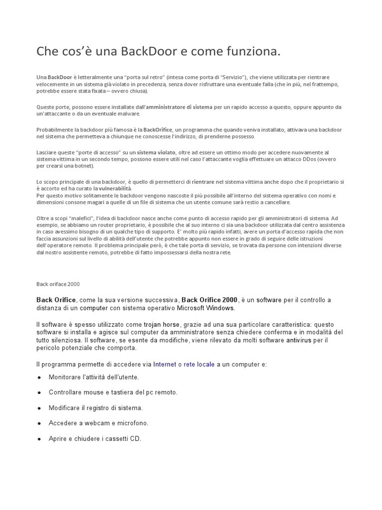 Backdoor Software: Understanding Back Orifice 2000 | PDF | Digital ...