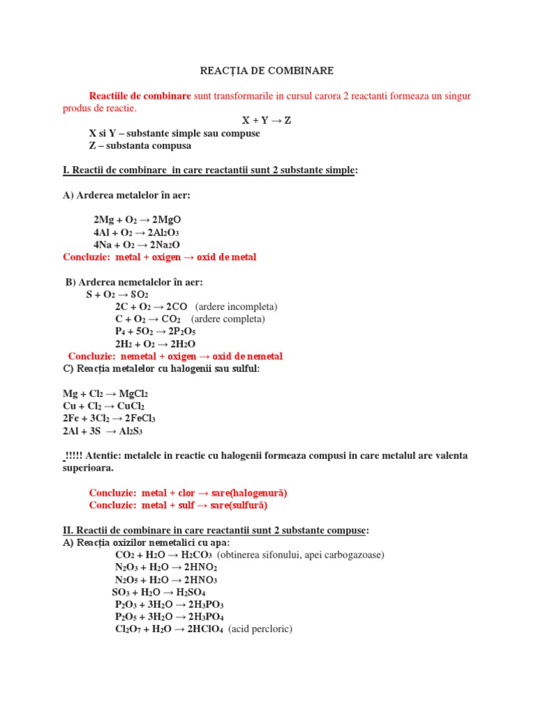 Reactii Chimice | PDF