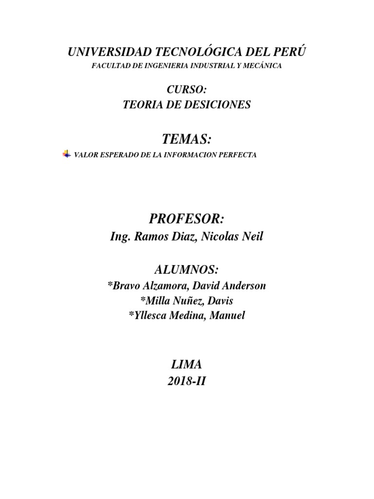 Valor Esperado de La Informacion Perfecta | PDF